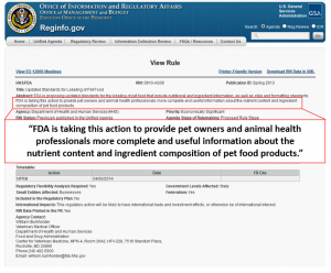 “FDA must issue…” – But They Never Did – Truth about Pet Food